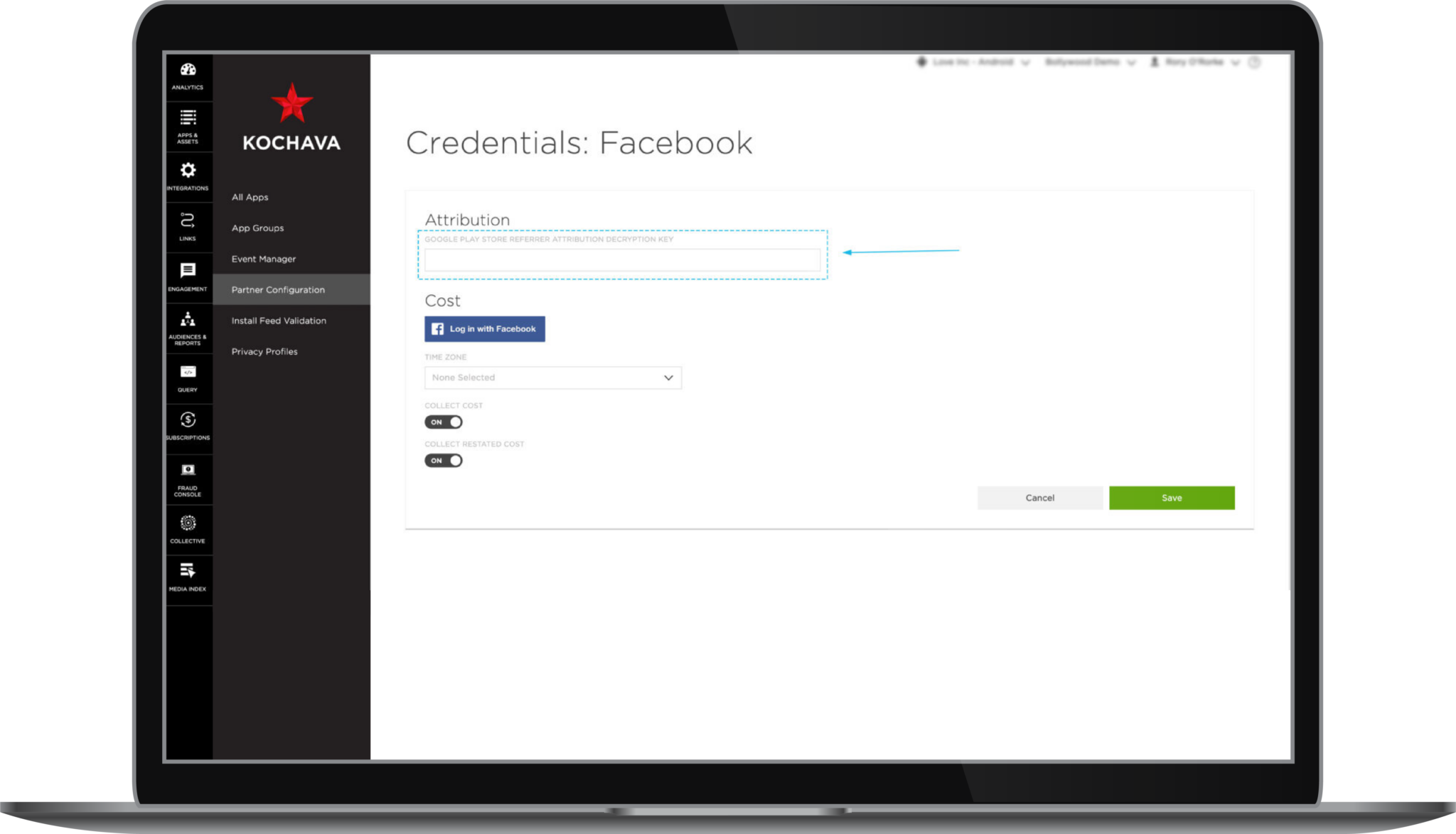 Access to Facebook Metadata for Android App Install Campaigns